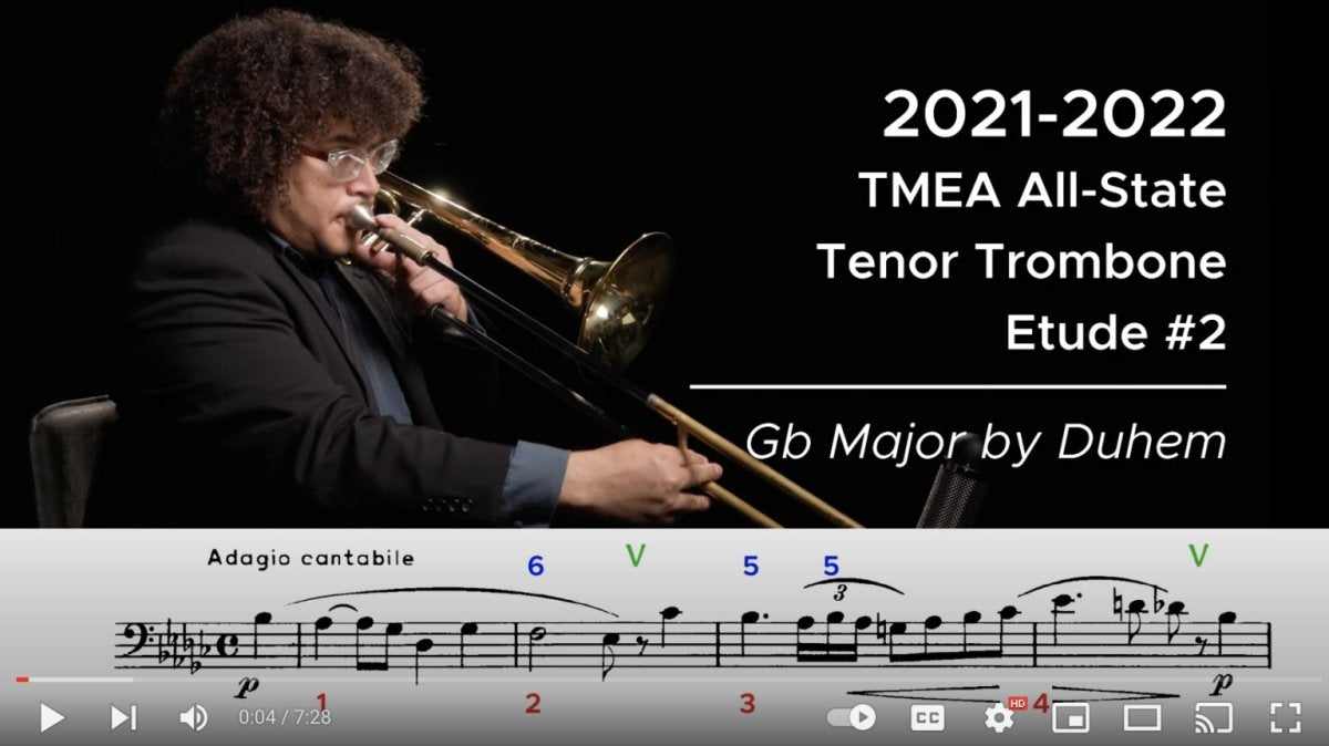 2021 2022 Tmea All State Tenor Trombone Etude 2 Adagio Cantabile In G