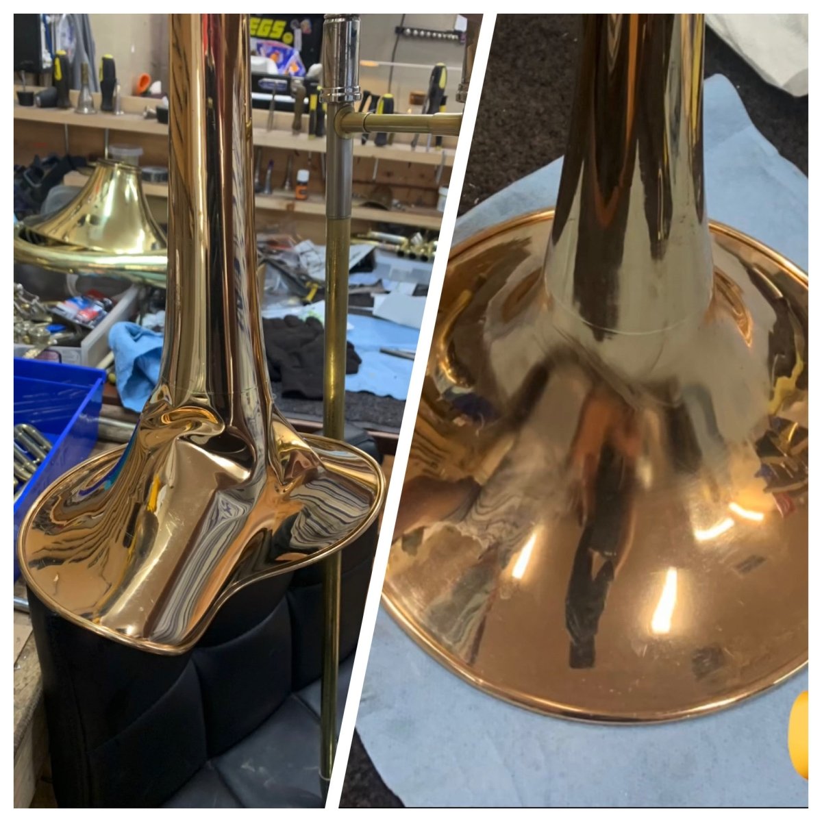 Trombone Bell Repair – Amazing! – Houghton Horns